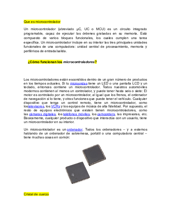 (DOC) Que es microcontrolador