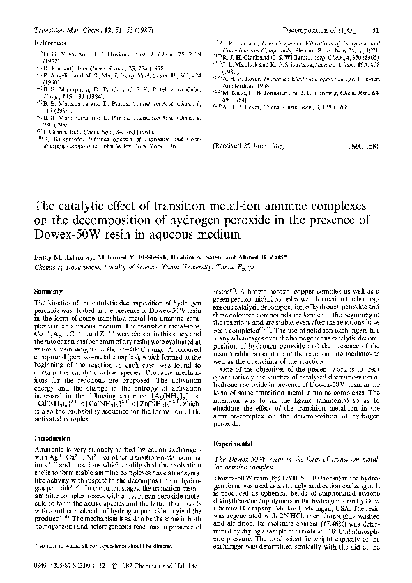 (PDF) The catalytic effect of transition metal-ion ammine complexes on ...