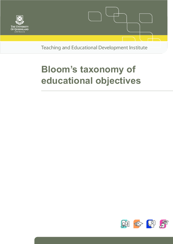 (PDF) Bloom's taxonomy of educational objectives Teaching and ...