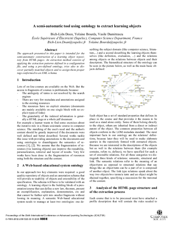 (PDF) A Semi-Automatic Tool using Ontology to Extract Learning Objects