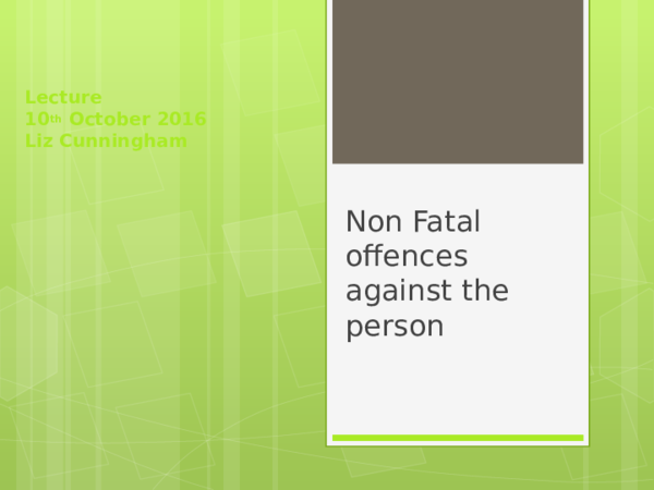(PPT) Non fatal offences 1