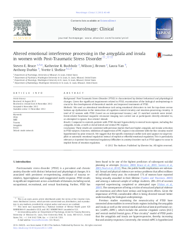 (PDF) Altered emotional interference processing in affective and ...