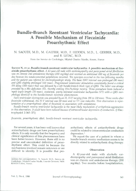 (PDF) Bundle-Branch Reentrant Ventricular Tachycardia: A Possible ...