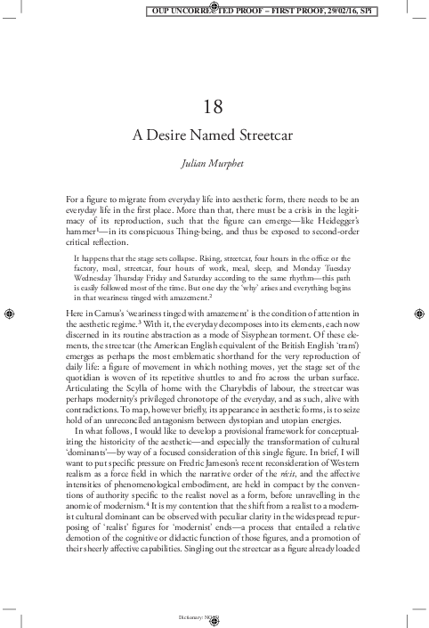(PDF) 'A Desire Named Streetcar', in Bradshaw, Marcus & Roach, eds ...