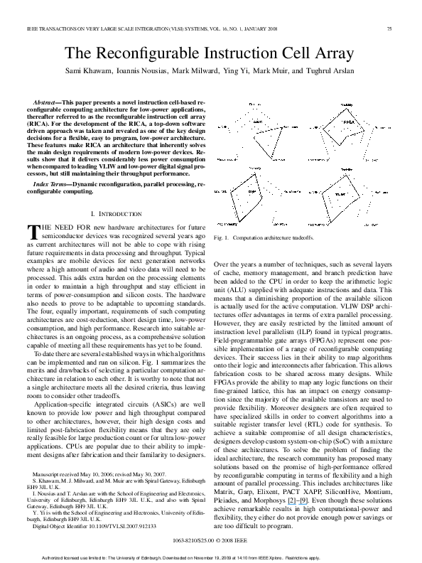 (PDF) The Reconfigurable Instruction Cell Array