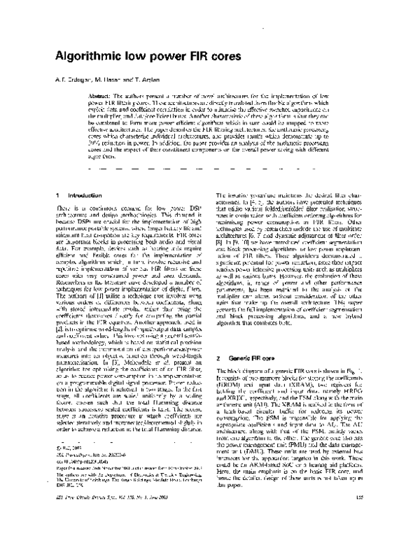 Pdf Implementation Of The Decorrelating Transformation For Low Power
