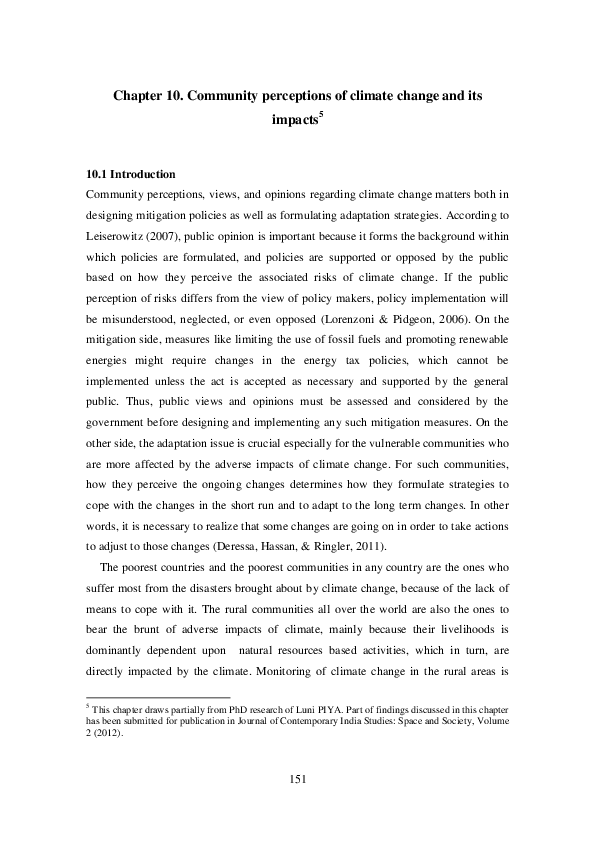 (PDF) Community Perceptions of Climate Change and Its Impacts