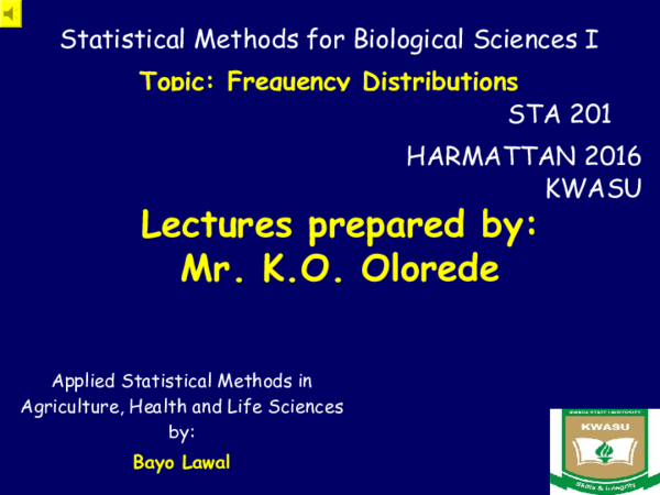 (PPT) STA 201 Frequency Distribution.ppt