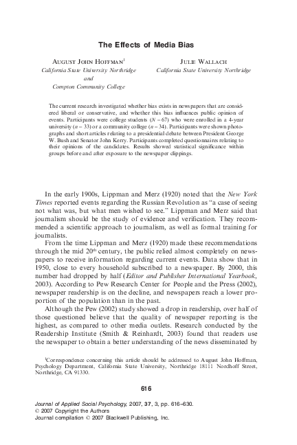 (PDF) The Effects of Media Bias