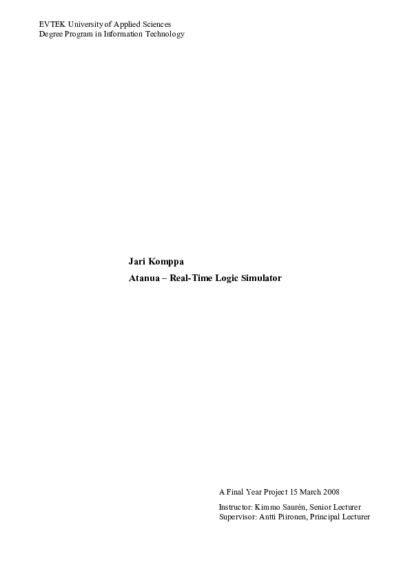(PDF) Atanua – Real-Time Logic Simulator