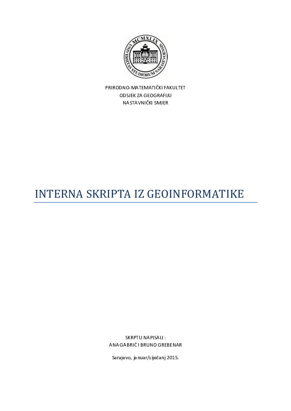 (PDF) INTERNA SKRIPTA IZ GEOINFORMATIKE