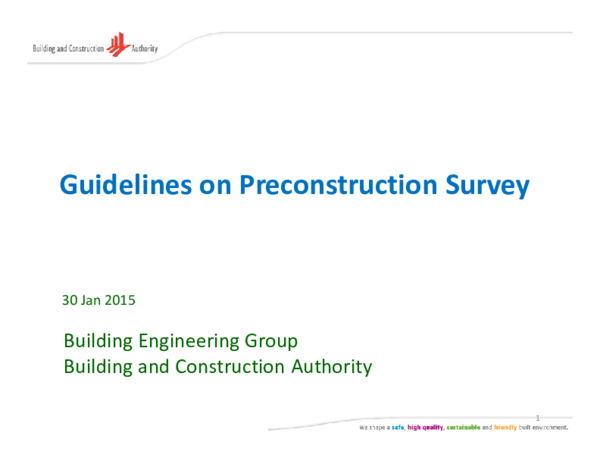 (PDF) Guidelines on Preconstruction Survey Content