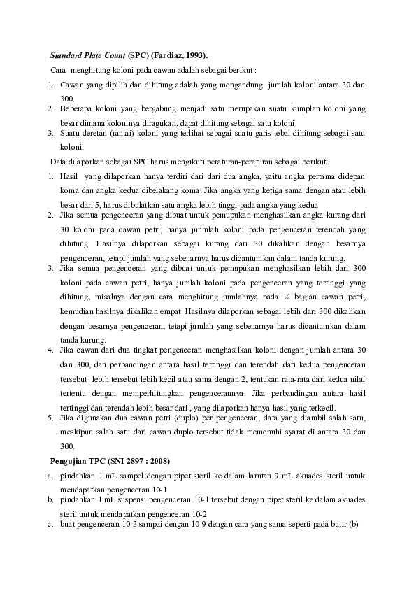 (DOC) STANDARD PLATE COUNT