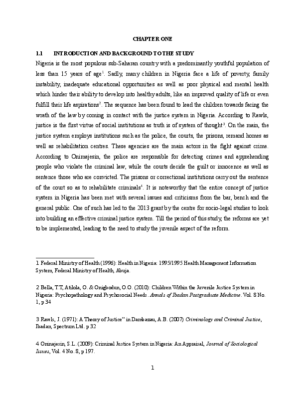 (DOC) APPRAISAL OF JUVENILE JUSTICE IN NIGERIA FROM THE BORSTAL ...