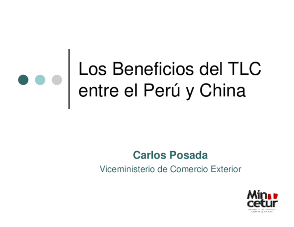 (PDF) Los Beneficios del TLC entre el Perú y China