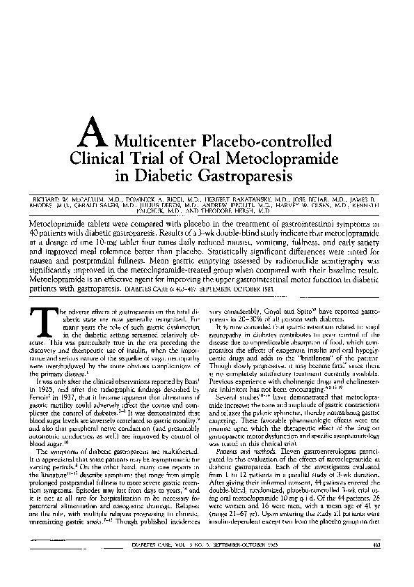 (PDF) A multicenter placebo-controlled clinical trial of oral ...