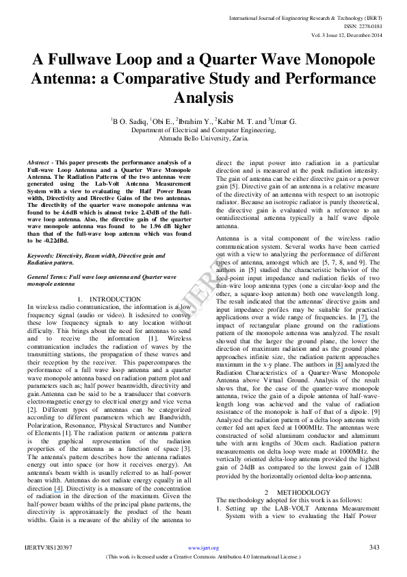 (PDF) A Fullwave Loop and a Quarter Wave Monopole Antenna: a ...