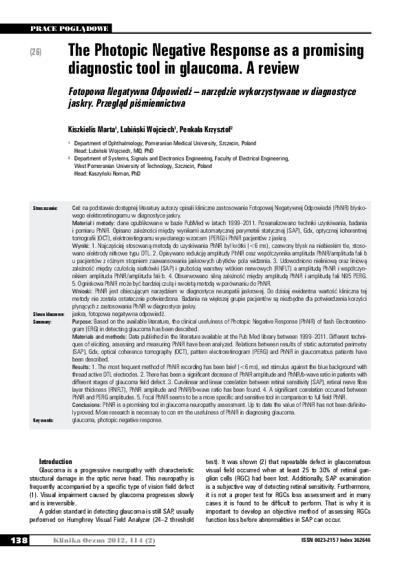 (PDF) PhNR: A Diagnostic Tool for Glaucoma