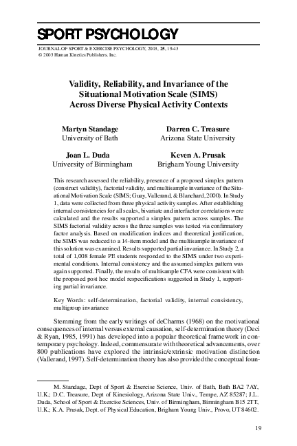 (PDF) Validity, reliability, and invariance of the Situational ...