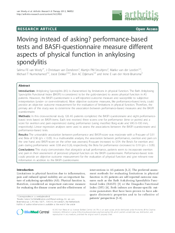 (PDF) Defining disease activity in ankylosing spondylitis: is a ...