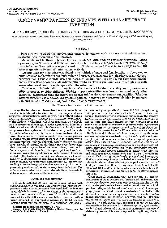 (PDF) Urodynamic Pattern in Infants with Urinary Tract Infection