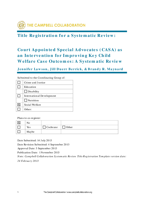(PDF) Court Appointed Special Advocates (CASA) as an Intervention for ...