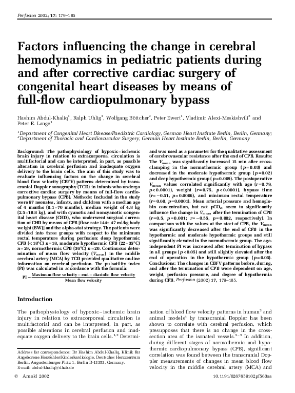 (PDF) Regional cerebral oxygenation (rSaO2) in infants during the early ...