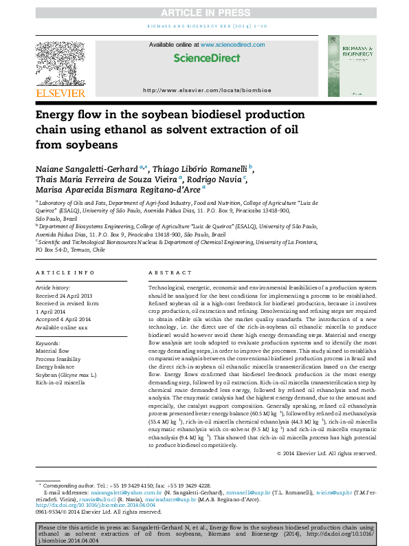 (PDF) Energy flow in the soybean biodiesel production chain using ...