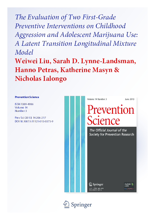 (PDF) The Evaluation of Two First-Grade Preventive Interventions on Childhood Aggression and ...
