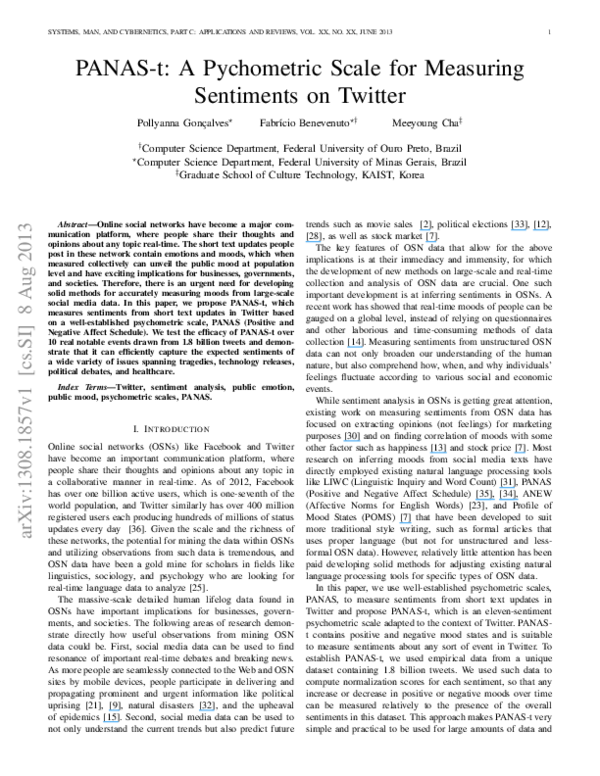 (PDF) Panas-t: A pychometric scale for measuring sentiments on twitter