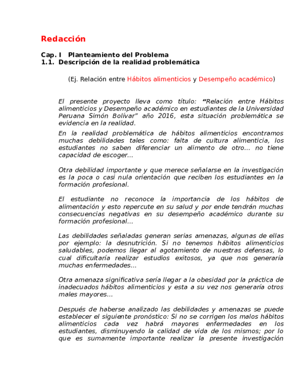 (DOC) Ejemplo práctico para elaborar la descripción de la problemática