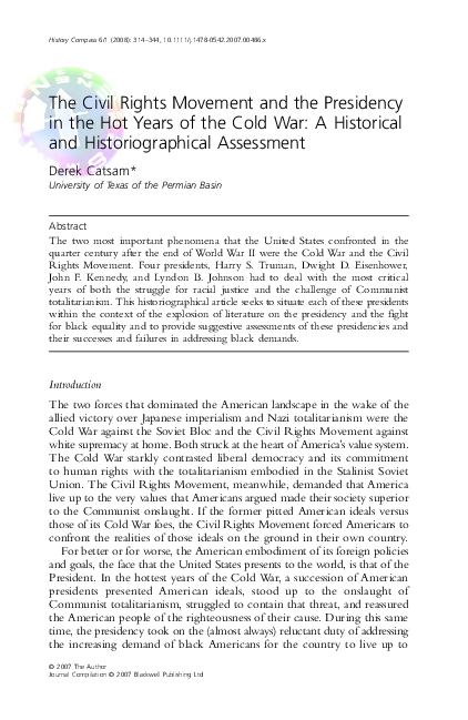 (PDF) The Civil Rights Movement and the Presidency in the Hot Years of ...