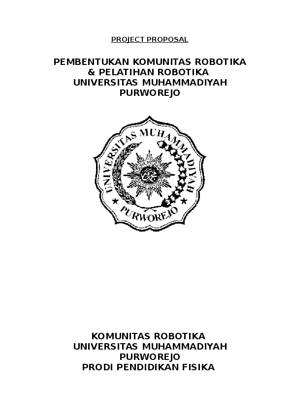 (DOC) PROJECT PROPOSAL ROBOTIKA