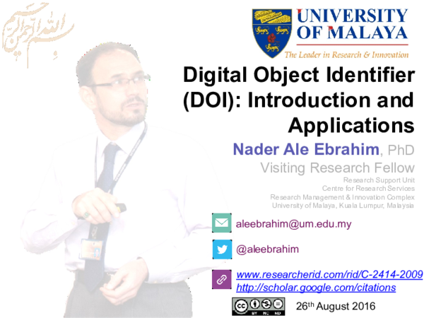 (PDF) Digital Object Identifier (DOI): Introduction and Applications