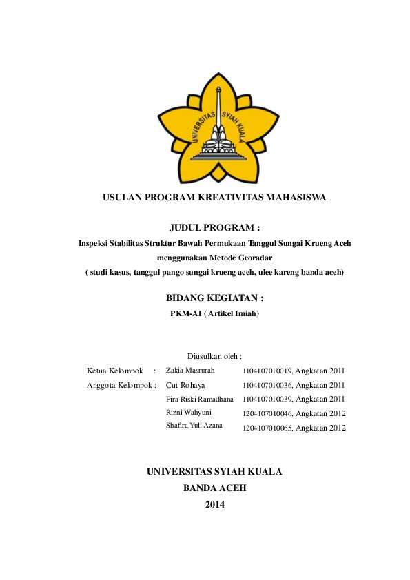 (PDF) USULAN PROGRAM KREATIVITAS MAHASISWA JUDUL PROGRAM