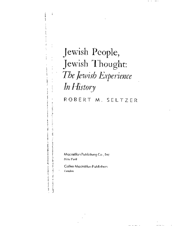 (PDF) Jewish People, Jewish Thought
