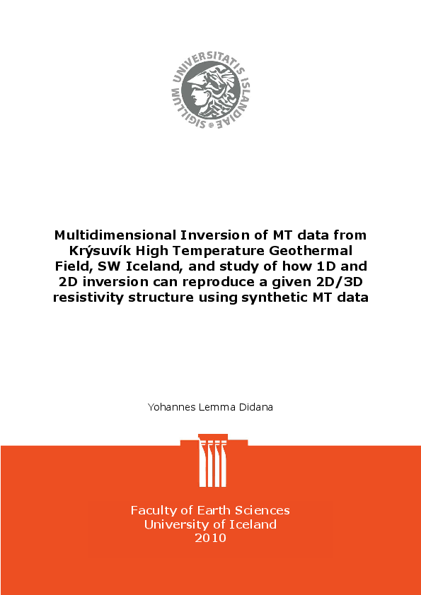 (PDF) Multidimensional Inversion of MT data from Krýsuvík High ...