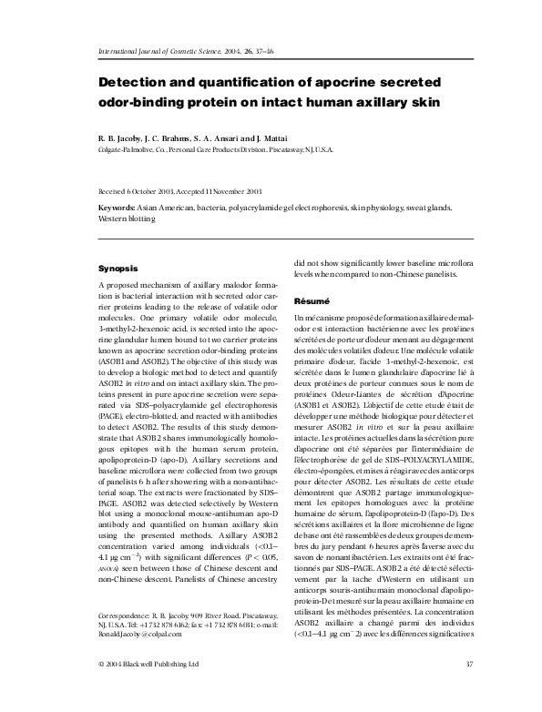 (PDF) Detection and quantification of apocrine secreted odor-binding ...