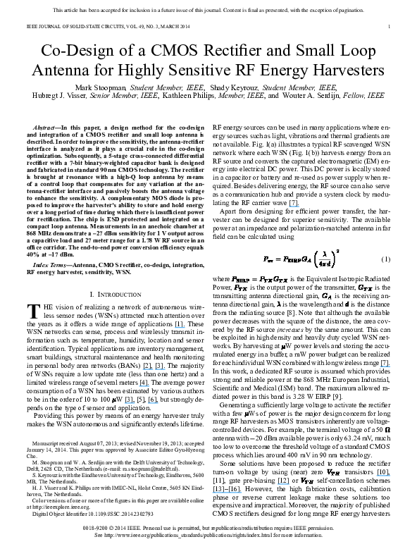 (PDF) Co-Design of a CMOS Rectifier and Small Loop Antenna for Highly ...