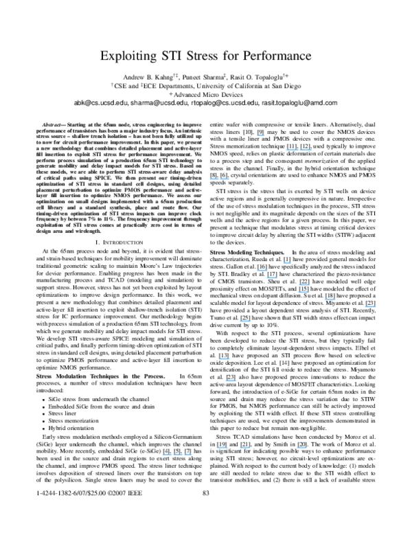 (PDF) Exploiting STI stress for performance