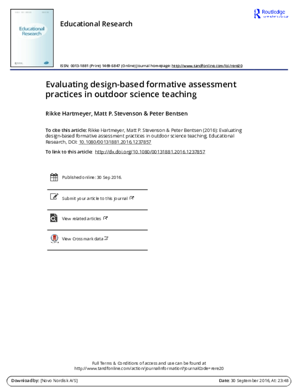 (PDF) Educational Research Evaluating design-based formative assessment ...