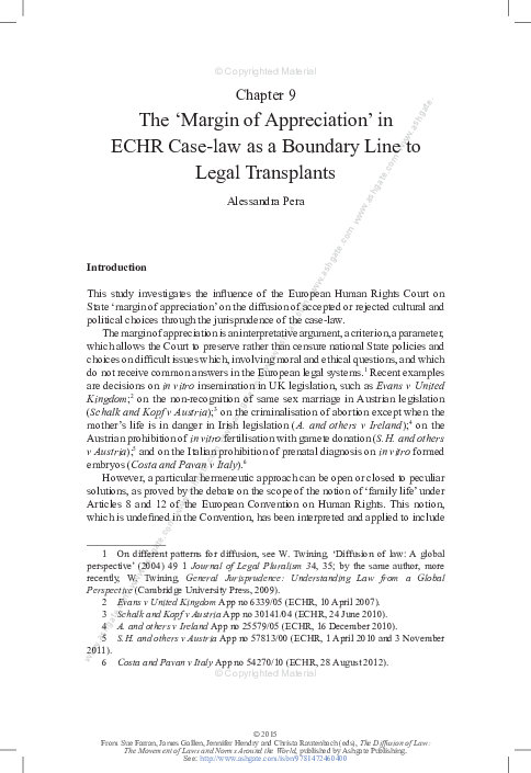 (PDF) The 'Margin of Appreciation' in ECHR Case-law as a Boundary Line ...