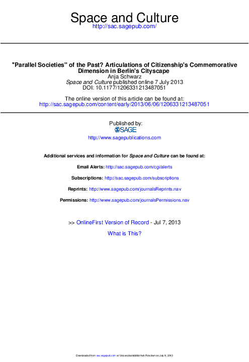 (PDF) Parallel Societies" of the Past? Articulations of Citizenship's ...
