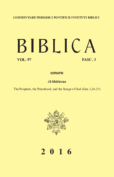 (PDF) The Prophets, the Priesthood, and the Image of God (Gen 1,26-27)
