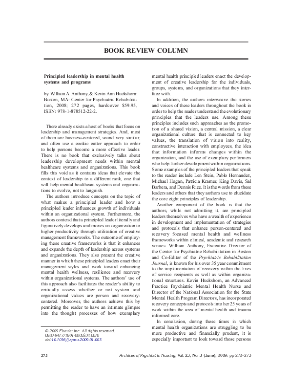 (PDF) William A. Anthony and Kevin Ann Huckshorn, Principled leadership ...