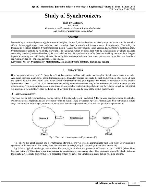 (PDF) Study of Synchronizers