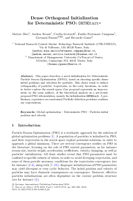 (PDF) Dense Orthogonal Initialization for Deterministic PSO: ORTHOinit+ ...