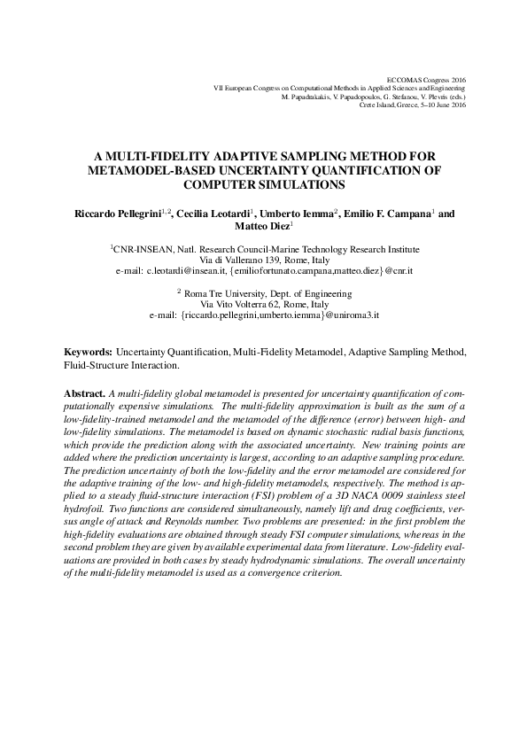 (PDF) A Multi-Fidelity Adaptive Sampling Method for Metamodel-Based Uncertainty Quantification ...