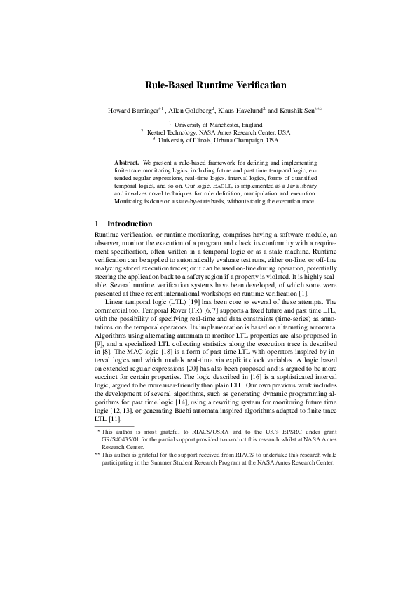 Pdf Rule Based Runtime Verification