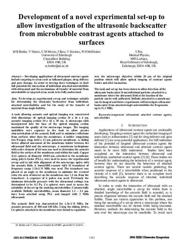 (PDF) Development of a novel experimental set-up to allow investigation ...